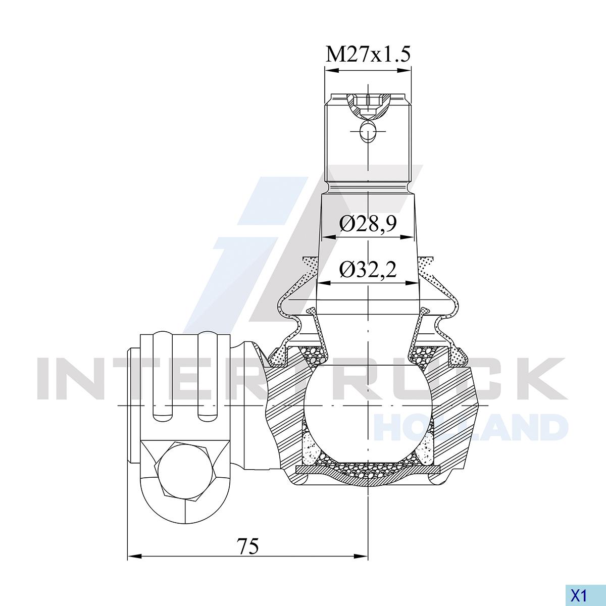 Spoorstangeind Mercedes/Renault - Truckonderdelenshop.nl